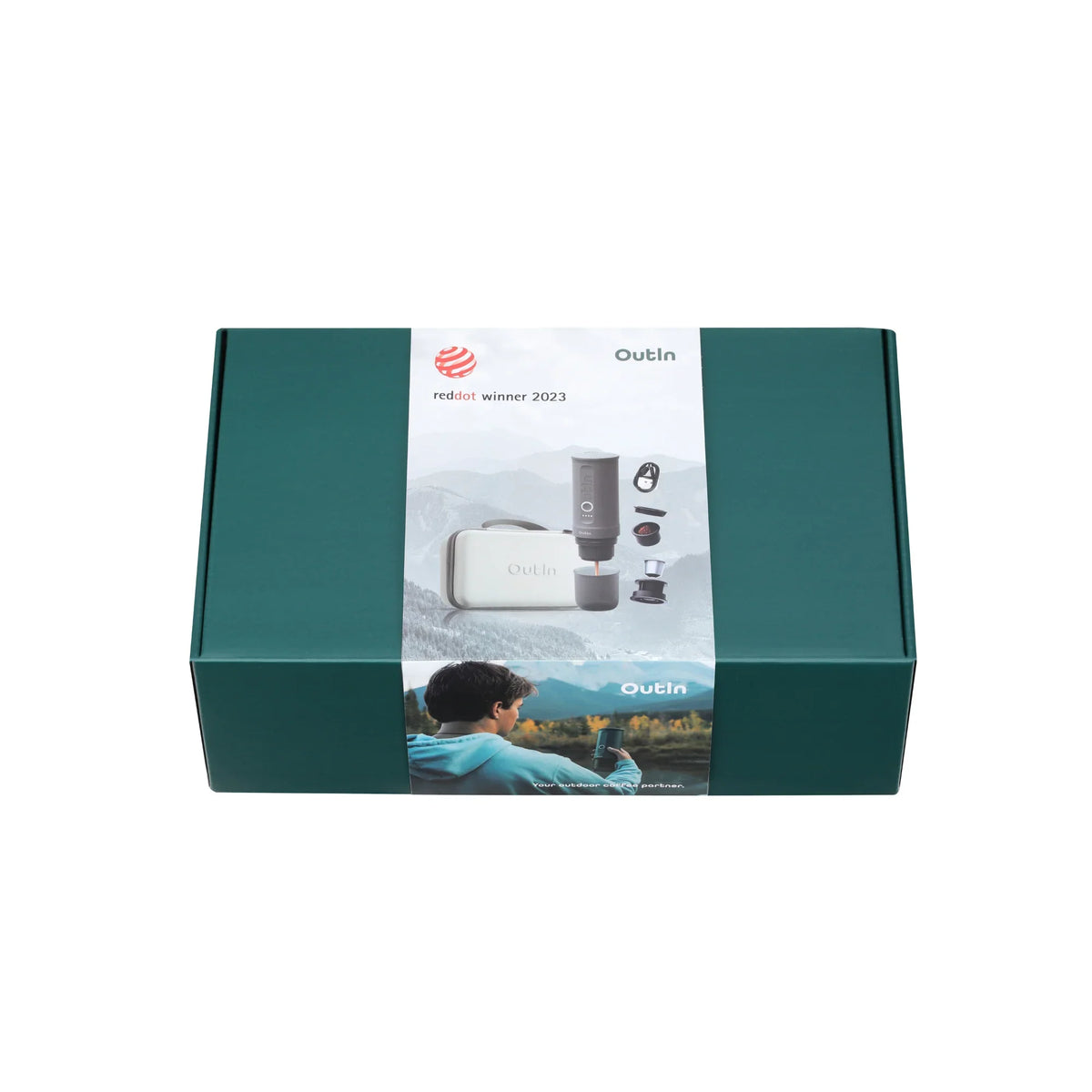 OutIn Forest Green Espresso Gift Set | 20 Bar Portable Machine & Case