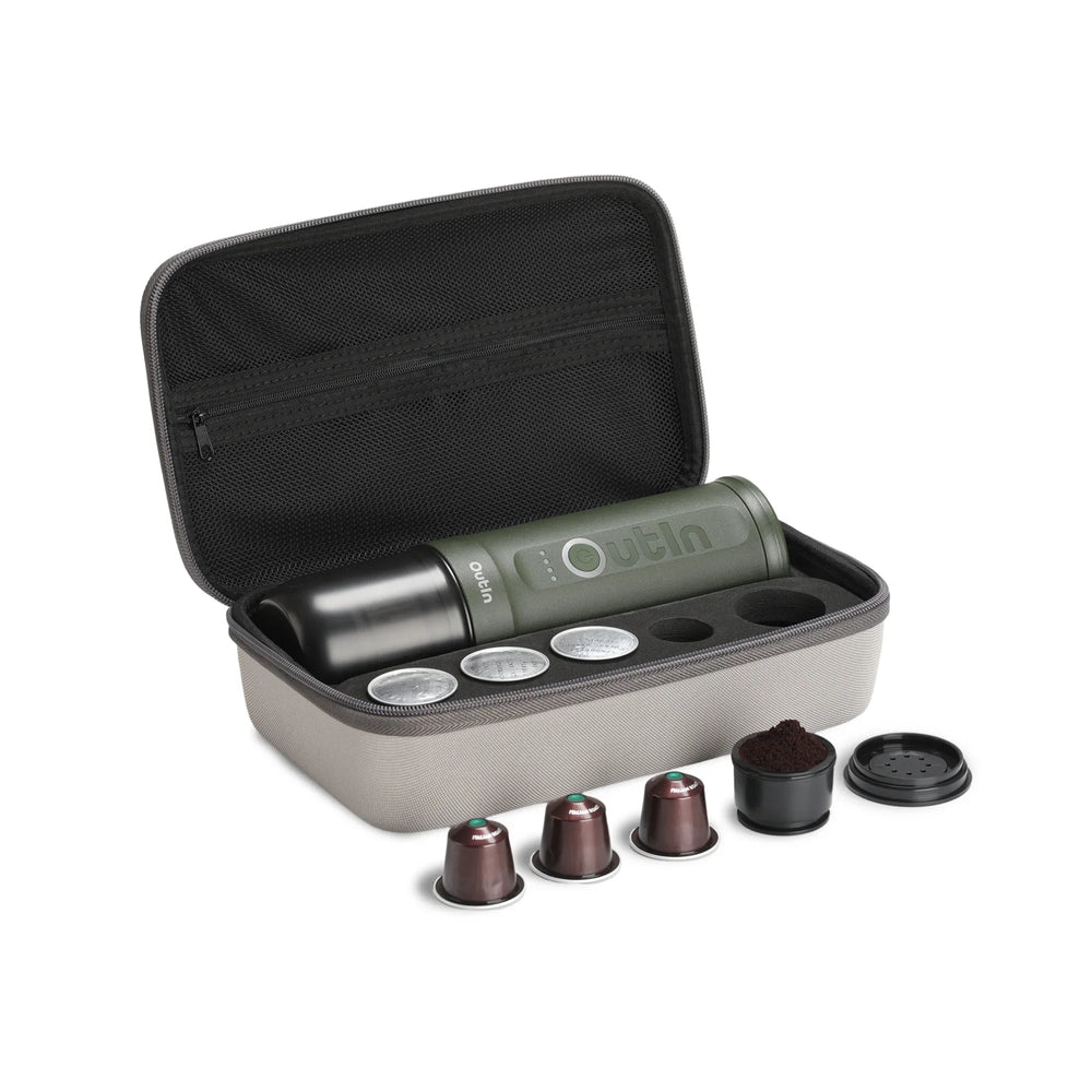 OutIn Forest Green Espresso Gift Set | 20 Bar Portable Machine & Case