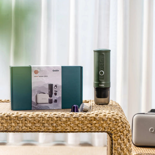 OutIn Forest Green Espresso Gift Set | 20 Bar Portable Machine & Case